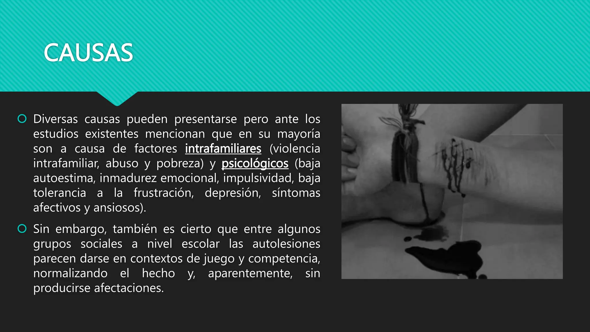 Cutting y las Autolesiones en adolescentes | PPTX