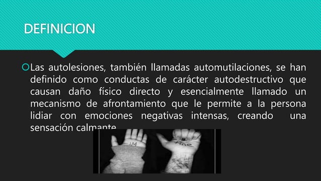 Cutting y las Autolesiones en adolescentes | PPTX