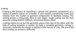 cutting method and machine details in apparel lab | PDF