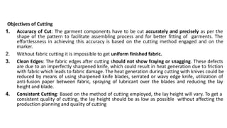 cutting method and machine details in apparel lab | PDF