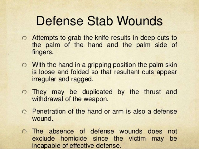 Cutting and Stabbing Wounds - Criminal Documentation
