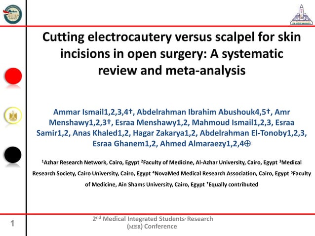 Cutting diathermy and ordinary scalpel for skin incision in open ...