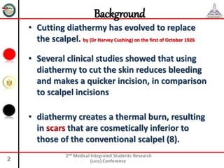Cutting diathermy and ordinary scalpel for skin incision in open ...