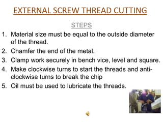 Cutting external threads | PPTX