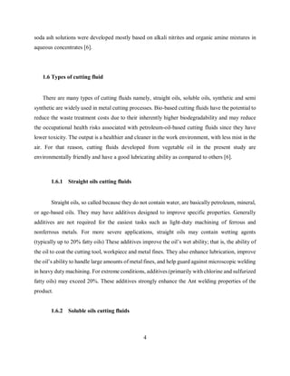 Cutting fluid for machining | PDF