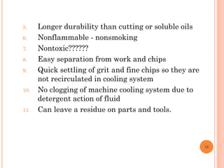Cutting fluids presentation about cutting | PDF