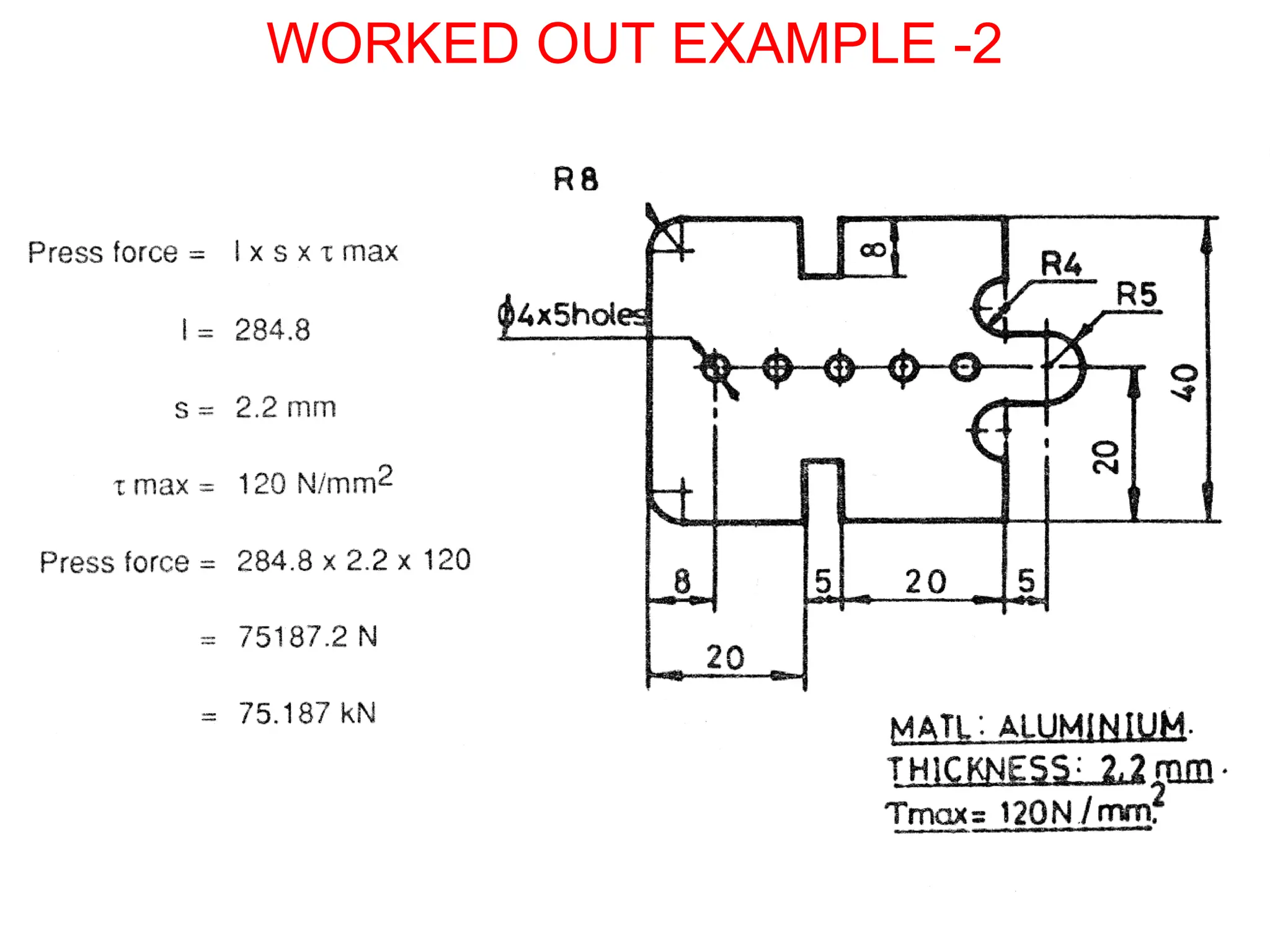 Press Tool Design Cutting Force Calculation Force Ppt