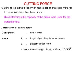 Press tool Design cutting force calculation FORCE.ppt