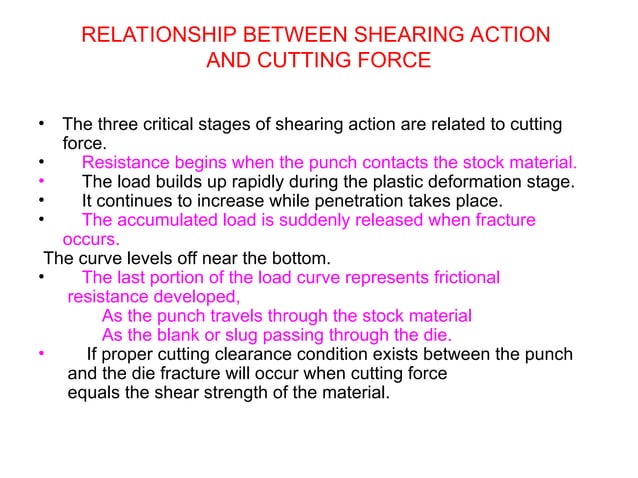 Press Tool Design Cutting Force Calculation Force Ppt