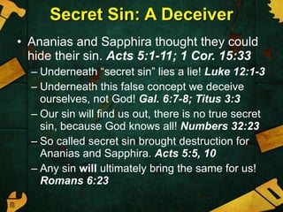 Cutting Out the Secret Sin | PPT