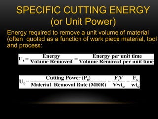 Cutting power & Energy Consideration in metal cutting | PPTX