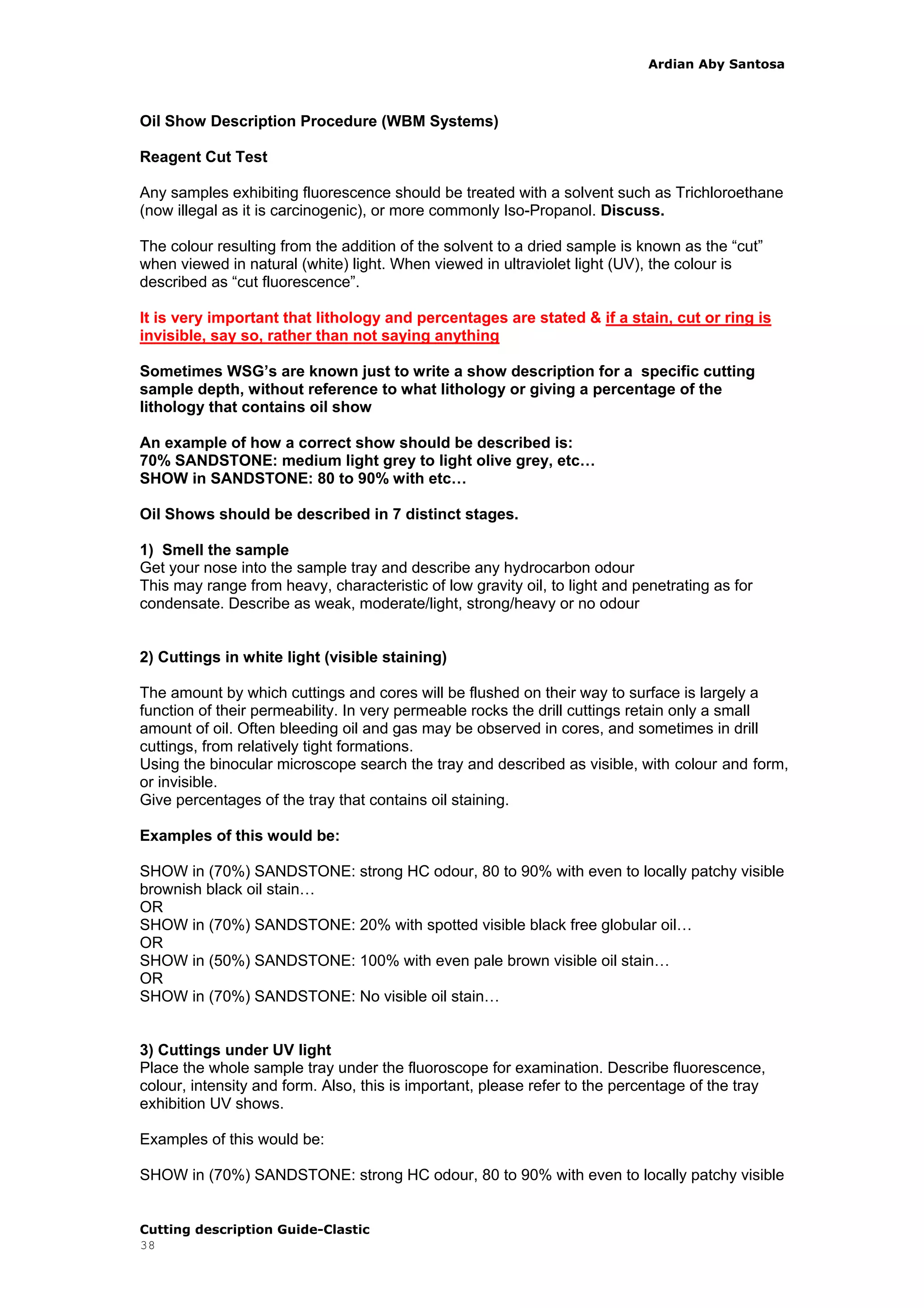 Cuttings descriptions-clastic | PDF