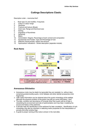 Cuttings descriptions-clastic | PDF