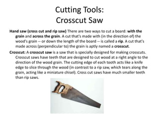 Cutting, smoothing, planning, shaping | PPTX