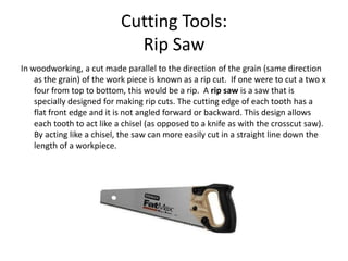 Cutting, smoothing, planning, shaping | PPTX