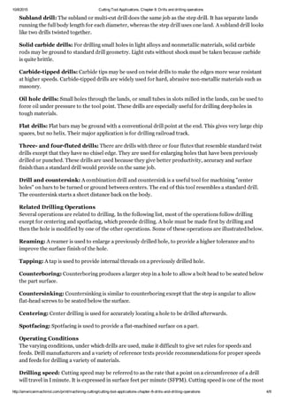 Cutting tool applications, chapter 8 drills and drilling operations | PDF