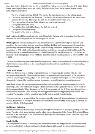 Cutting tool applications, chapter 8 drills and drilling operations | PDF