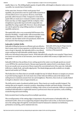 Cutting tool applications, chapter 8 drills and drilling operations | PDF