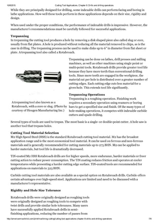 Cutting tool applications, chapter 8 drills and drilling operations | PDF