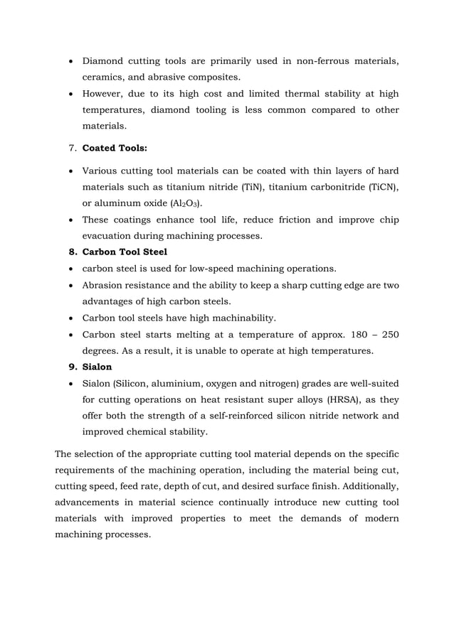types (classification) of cutting tool materials.docx | Chemistry | Science