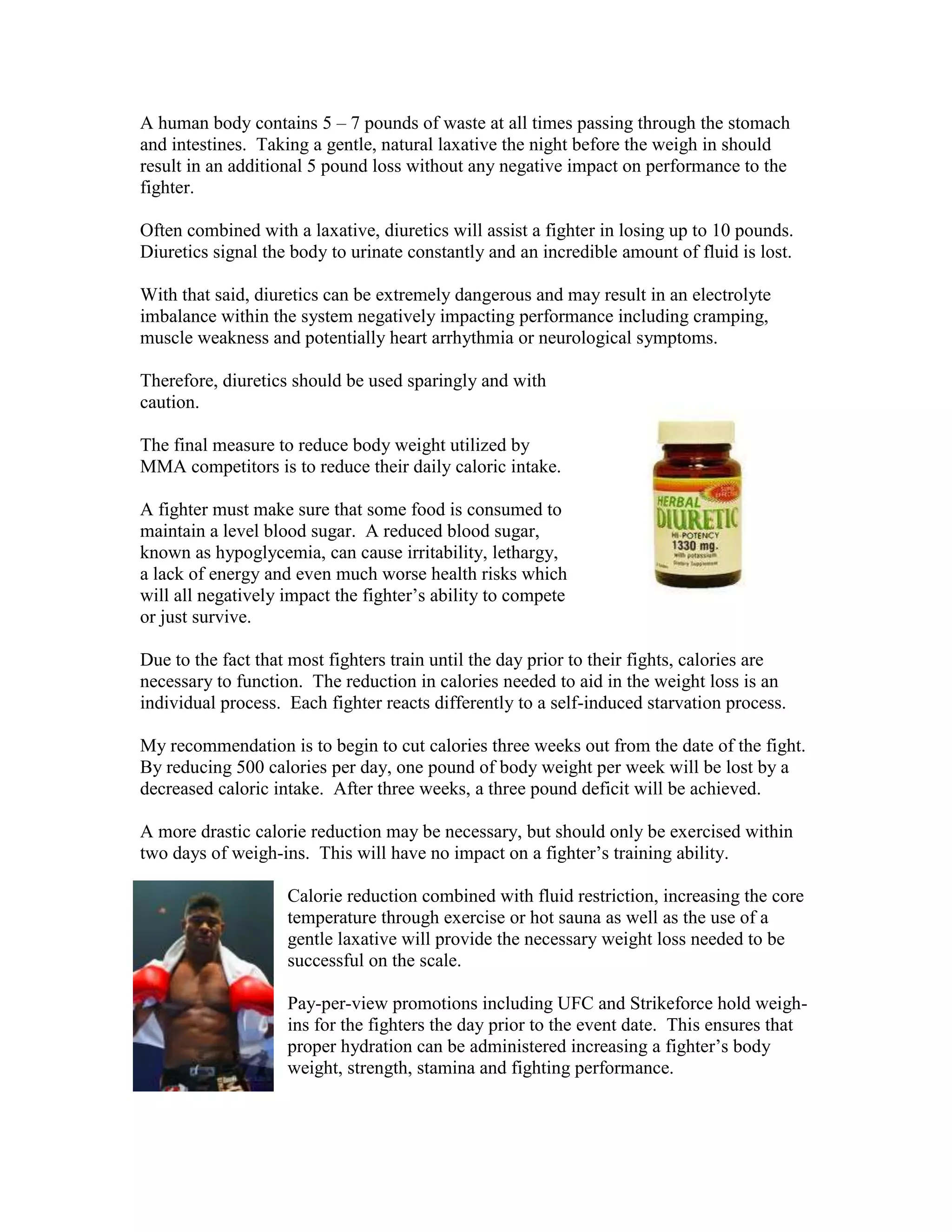 Cutting weight in mma | PDF