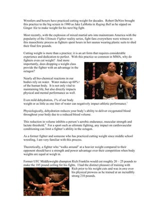 Cutting weight in mma | PDF
