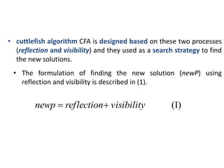 Cuttlefish optimization algorithm 1 CFA ppt lecture slide | PPT
