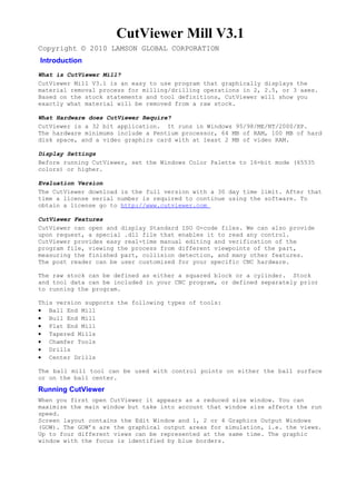 Cutviewer mill user guide v3 | DOC