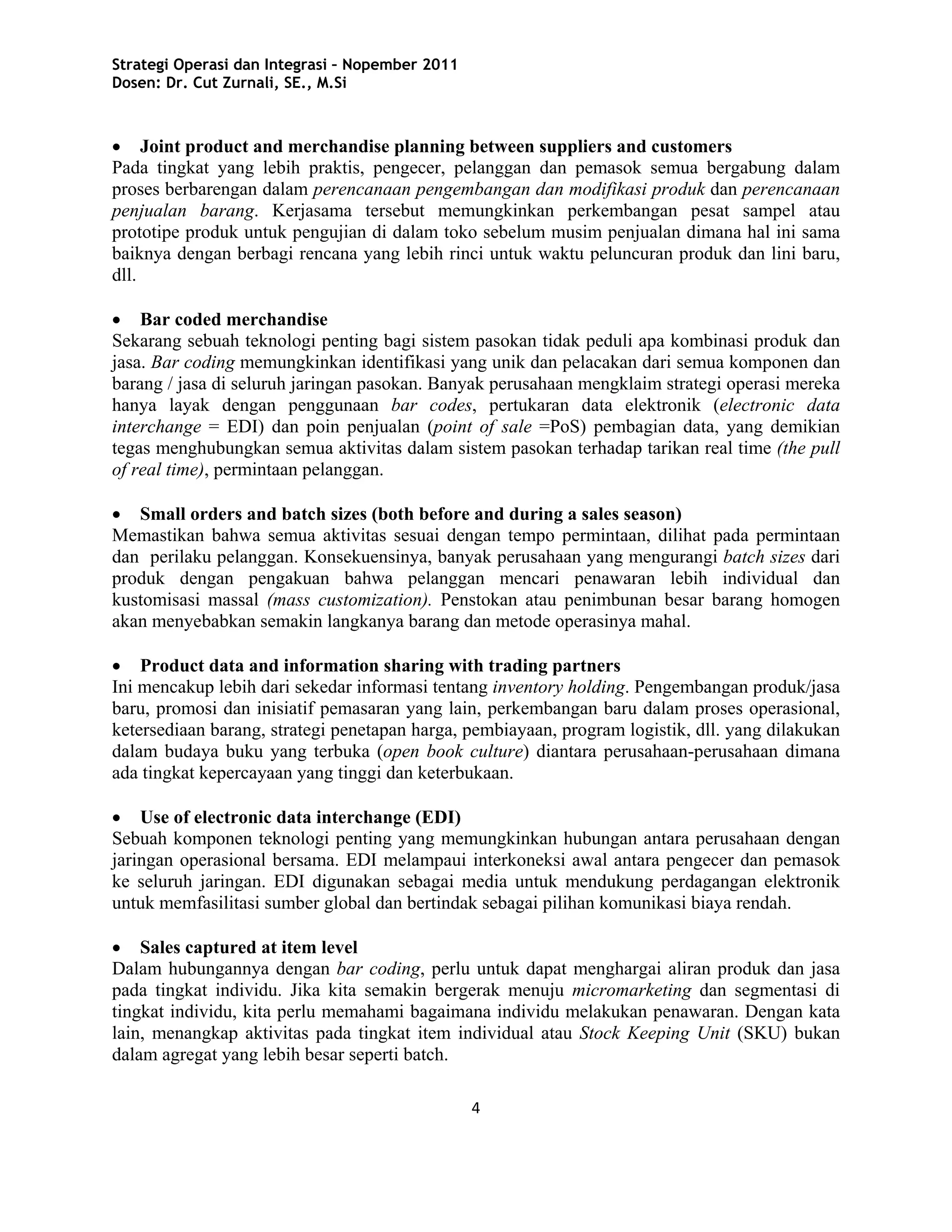 Cut Zurnali - The building block of operation strategy | PDF