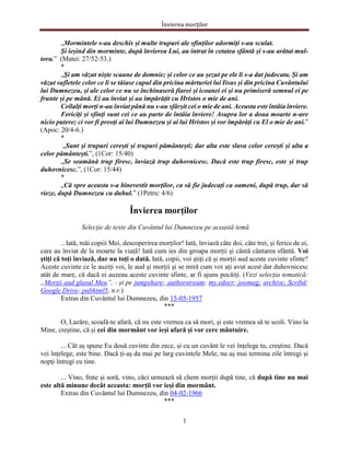 Cuvântul lui Dumnezeu despre învierea morţilor (+2018) | PDF