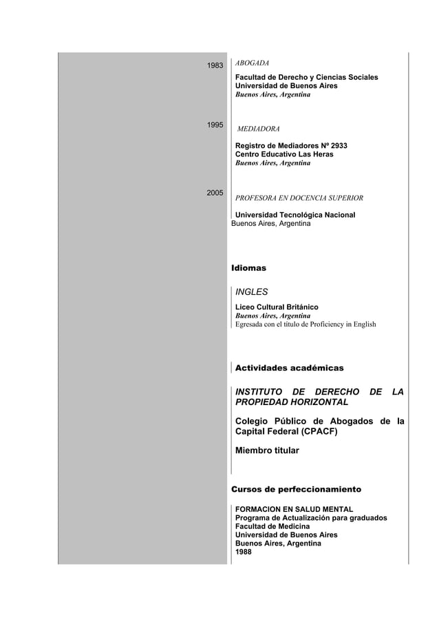 Curriculum Vitae Dra. Silvia Aguña | DOC