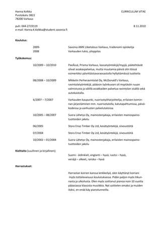 Curriculum Vitae | DOCX