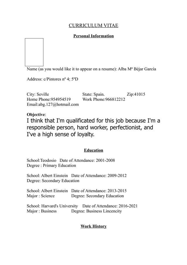 Cv | ODT | Business | Business and Finance