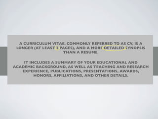 How to Write a Curriculum Vitae? | KEY