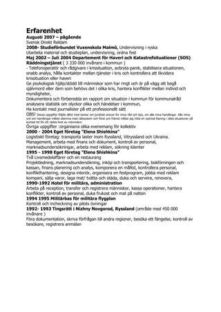 Elena Shishkina CV | PDF