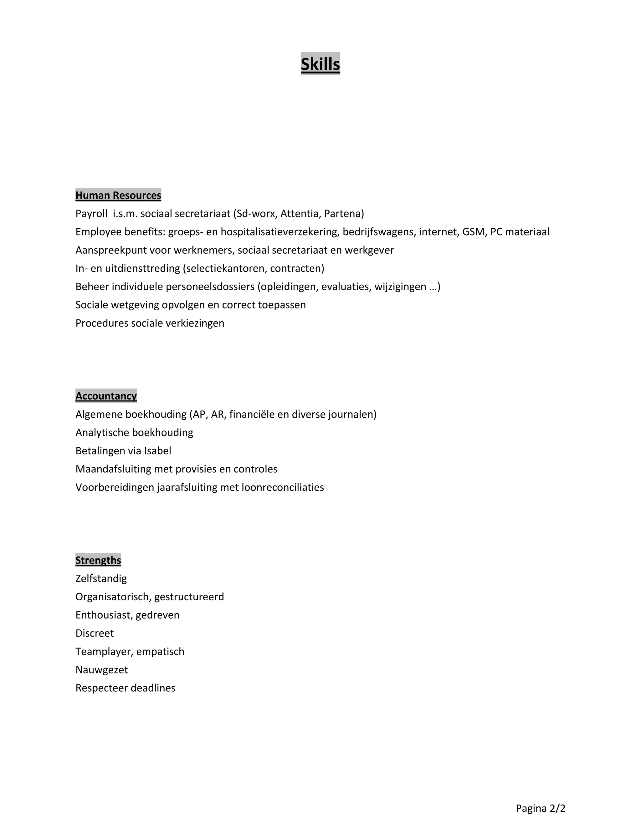 Cv.muys hilde anti chronologisch en functioneel | DOCX