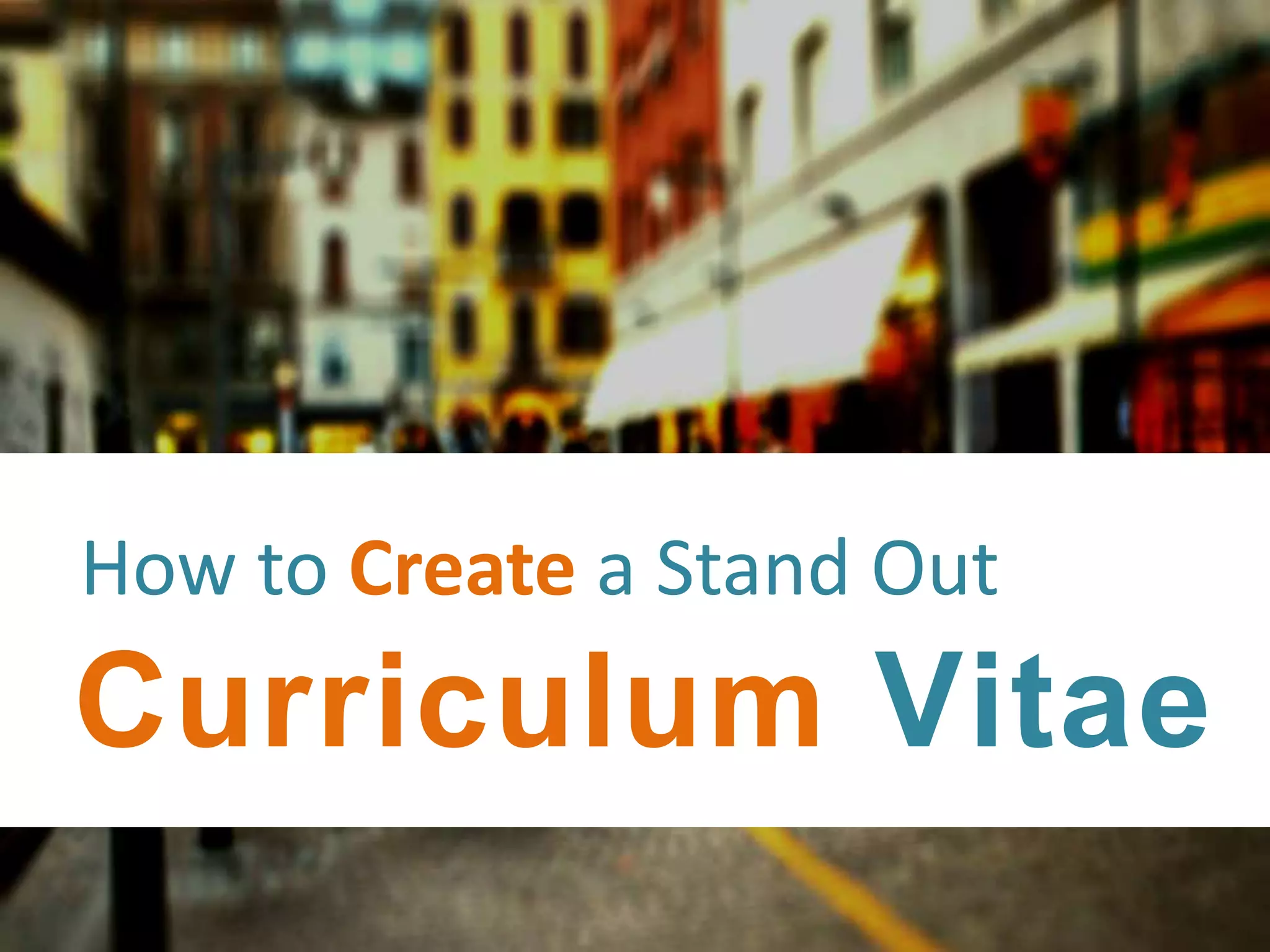 How to CREATE a Stand Out CV | PPTX