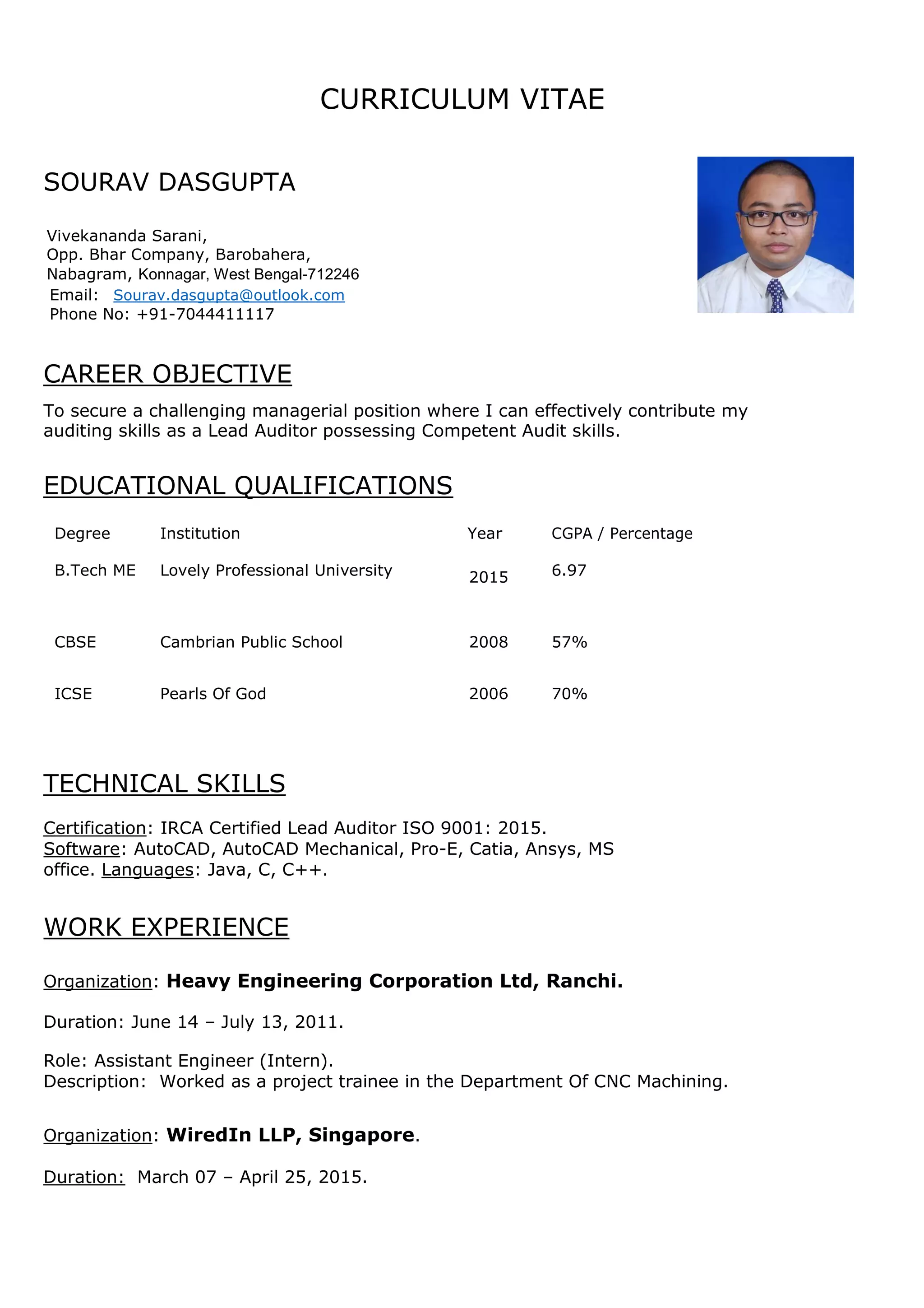 Sourav Dasgupta-Resume | PDF
