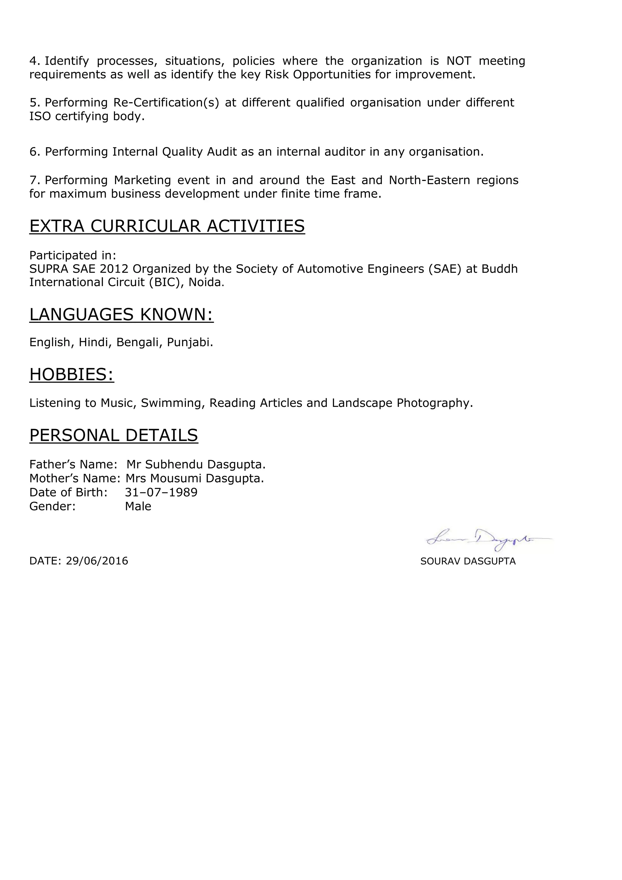 Sourav Dasgupta-Resume | PDF