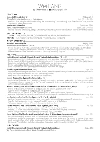 Wei Fang's resume | PDF