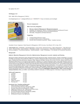 MM Bagali....... Bio Data......CV..... Management..... HR.... Professor..... India.... | DOCX