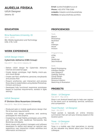 Aurelia Friska Resume | PDF