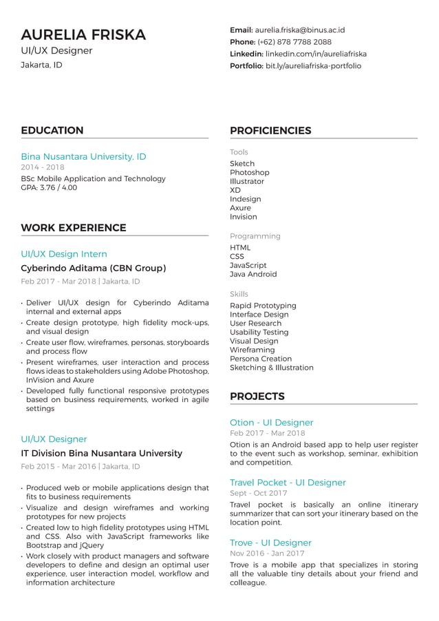 Aurelia Friska Resume