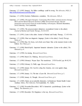 Jeffrey Guterman: Curriculum Vitae | DOCX