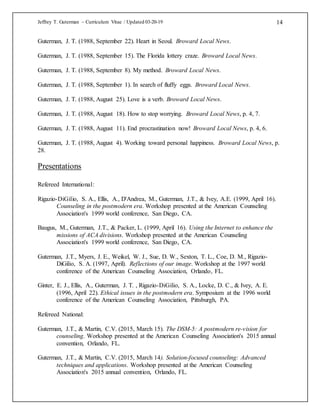Jeffrey Guterman: Curriculum Vitae | DOCX