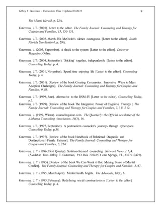 Jeffrey Guterman: Curriculum Vitae | DOCX