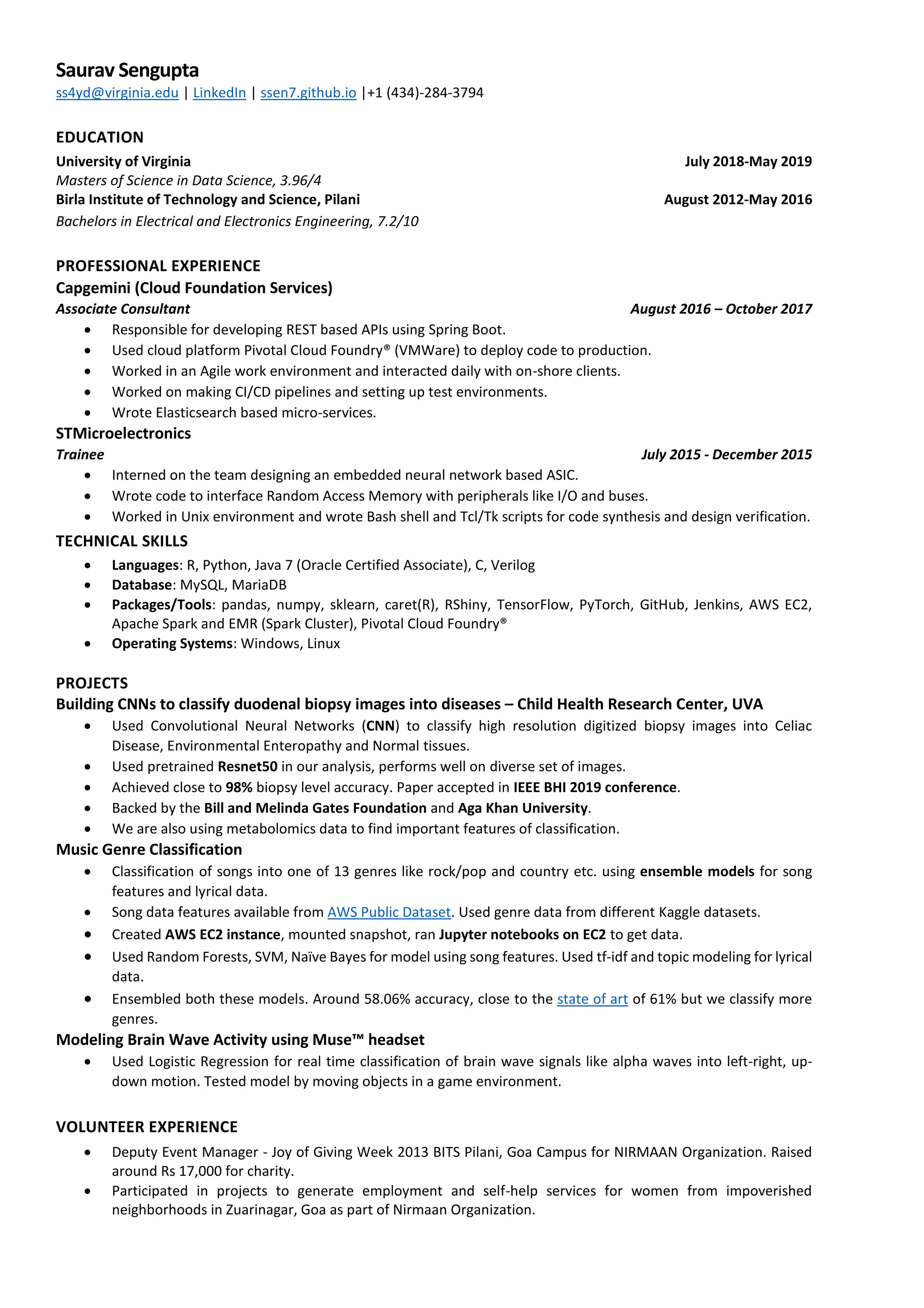 Saurav Sengupta Resume | PDF