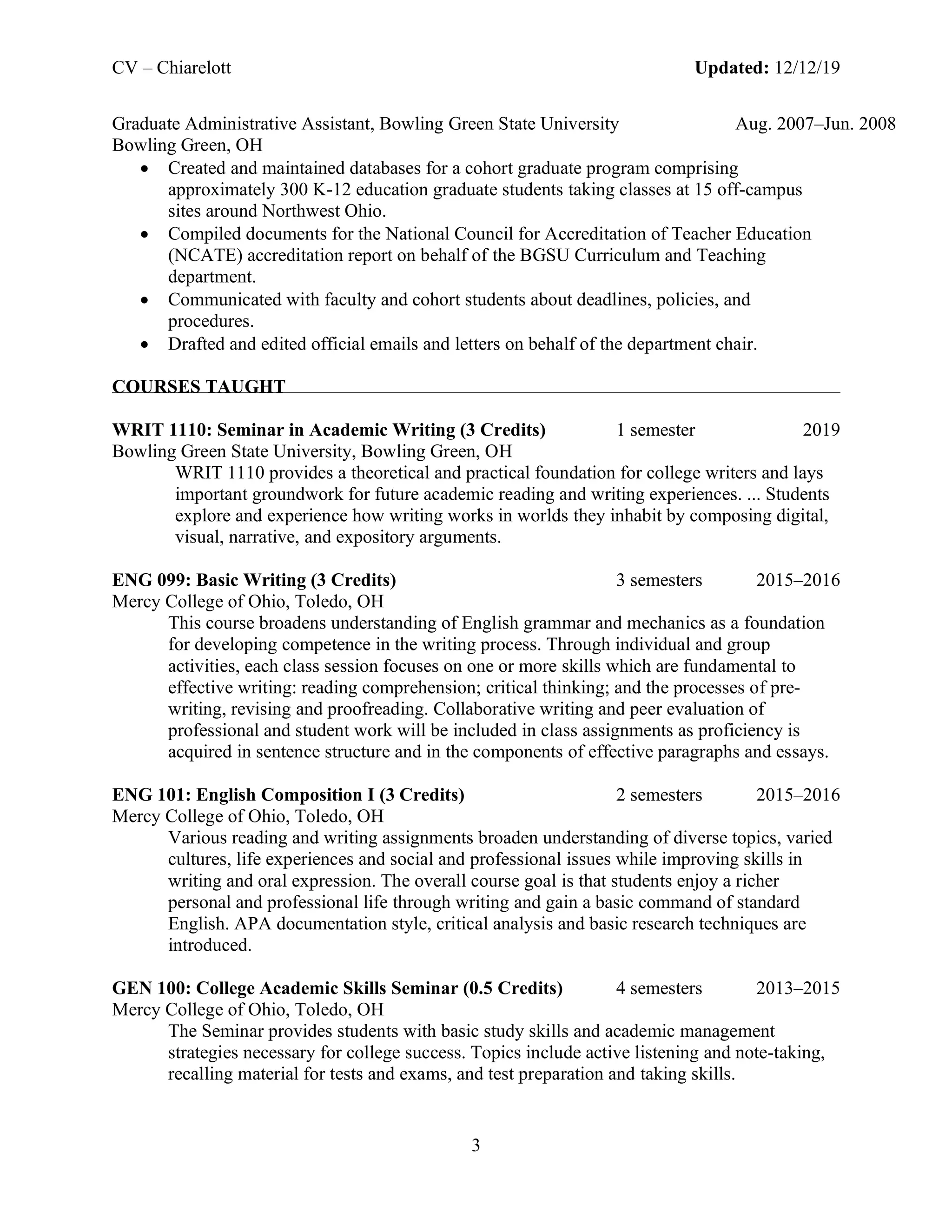 Curriculum Vita | PDF