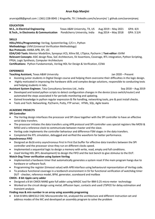 Design Verification Engineer | PDF