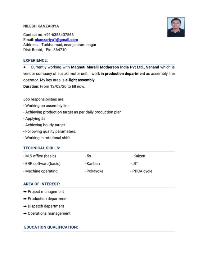 Cv.nilesh.kanzariya | PDF